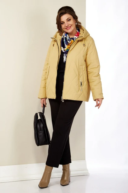 Куртка 2142-1 горчица Shetti купить в интернет магазине Велесмода